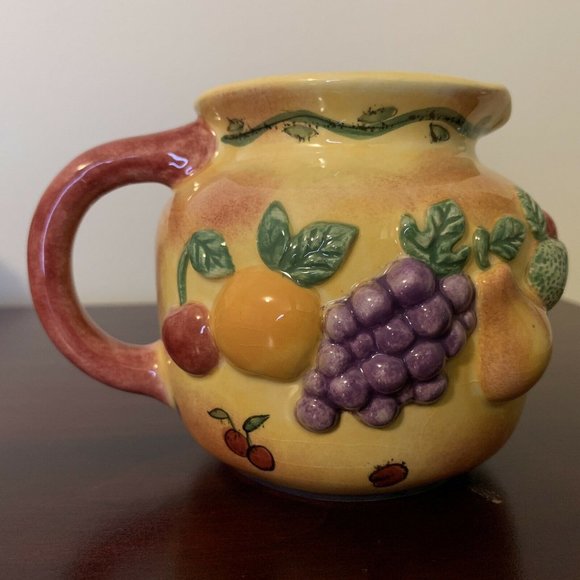 Sango | Kitchen | Sango Sangria Pitcherjug Fruit Pattern Rare Glaz ...